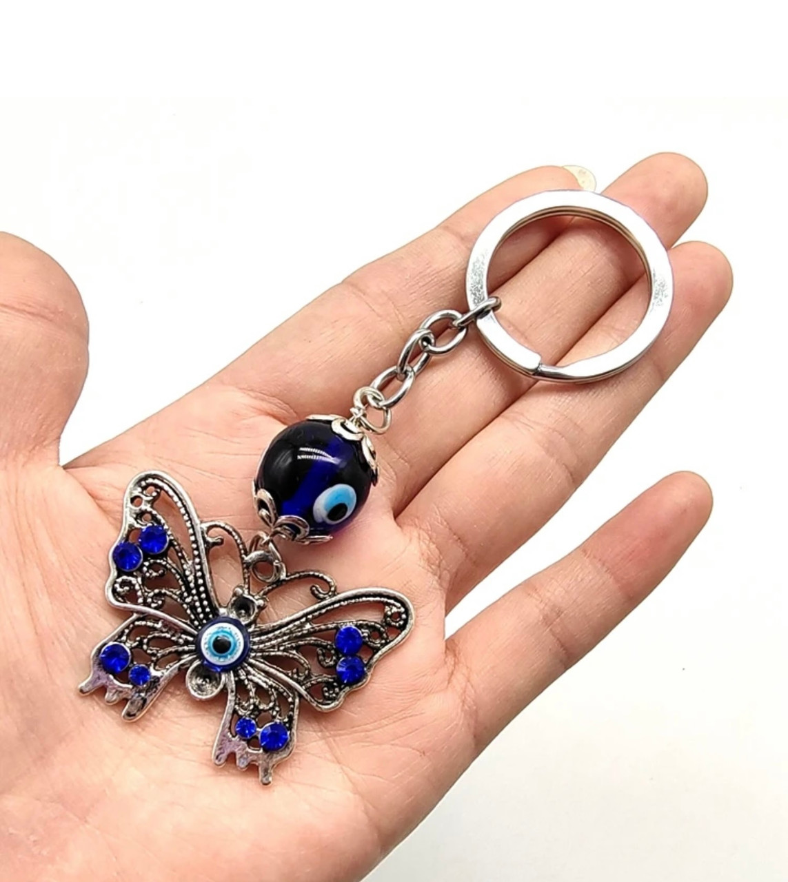 Evil Eye Butterfly Keychain