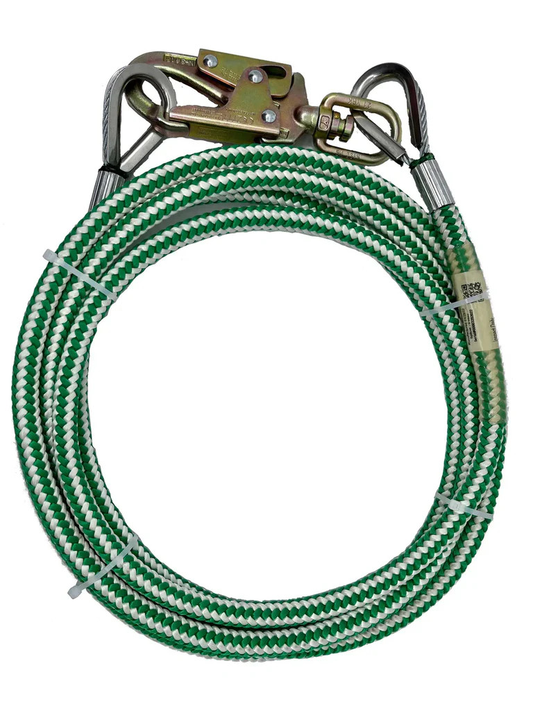 WESTCOAST CLIMBER WIRE CORE FLIPLINE 12FT SINGLE SNAP HOOK