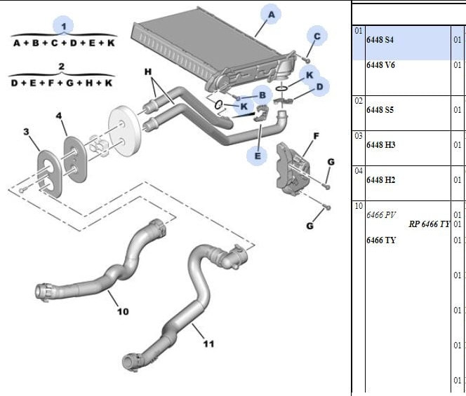 AAP Peugeot Citroen Radiator Heating Hose 6466TZ AA Auto Parts