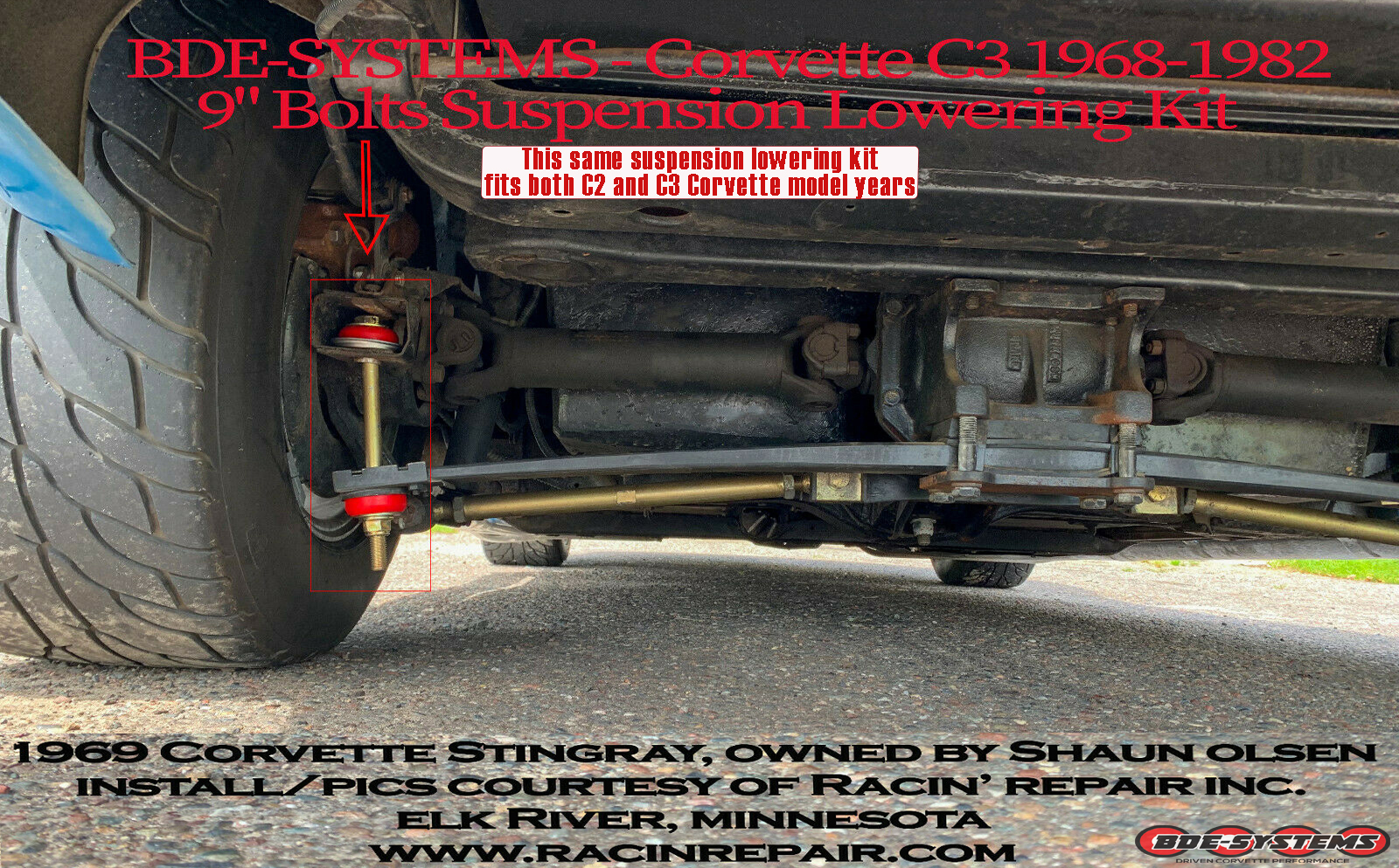 BDE-Systems Corvette C3 Complete Rear Lowering Suspension Kit