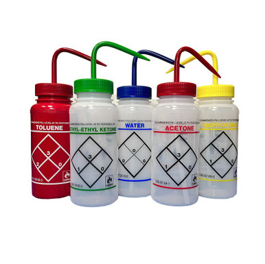 Safety Labeled Wash Bottles - Business Aircraft Consumables