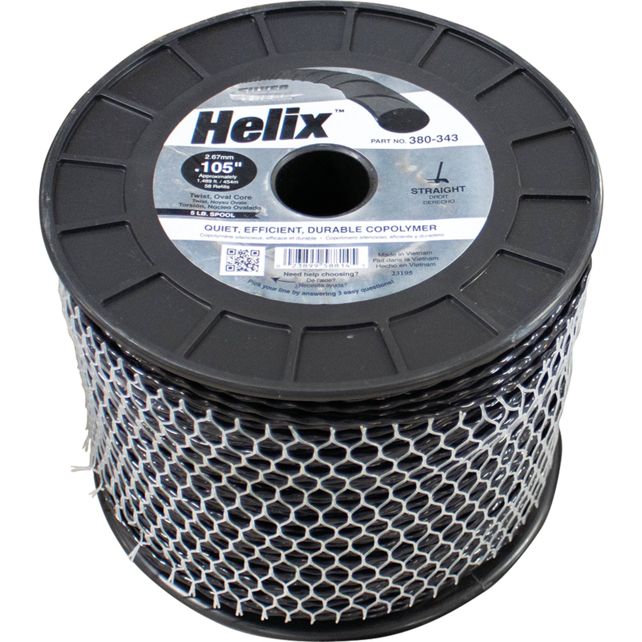 Helix Trimmer Line 1489' Approximate Length, 0.105" Diameter, Black ...