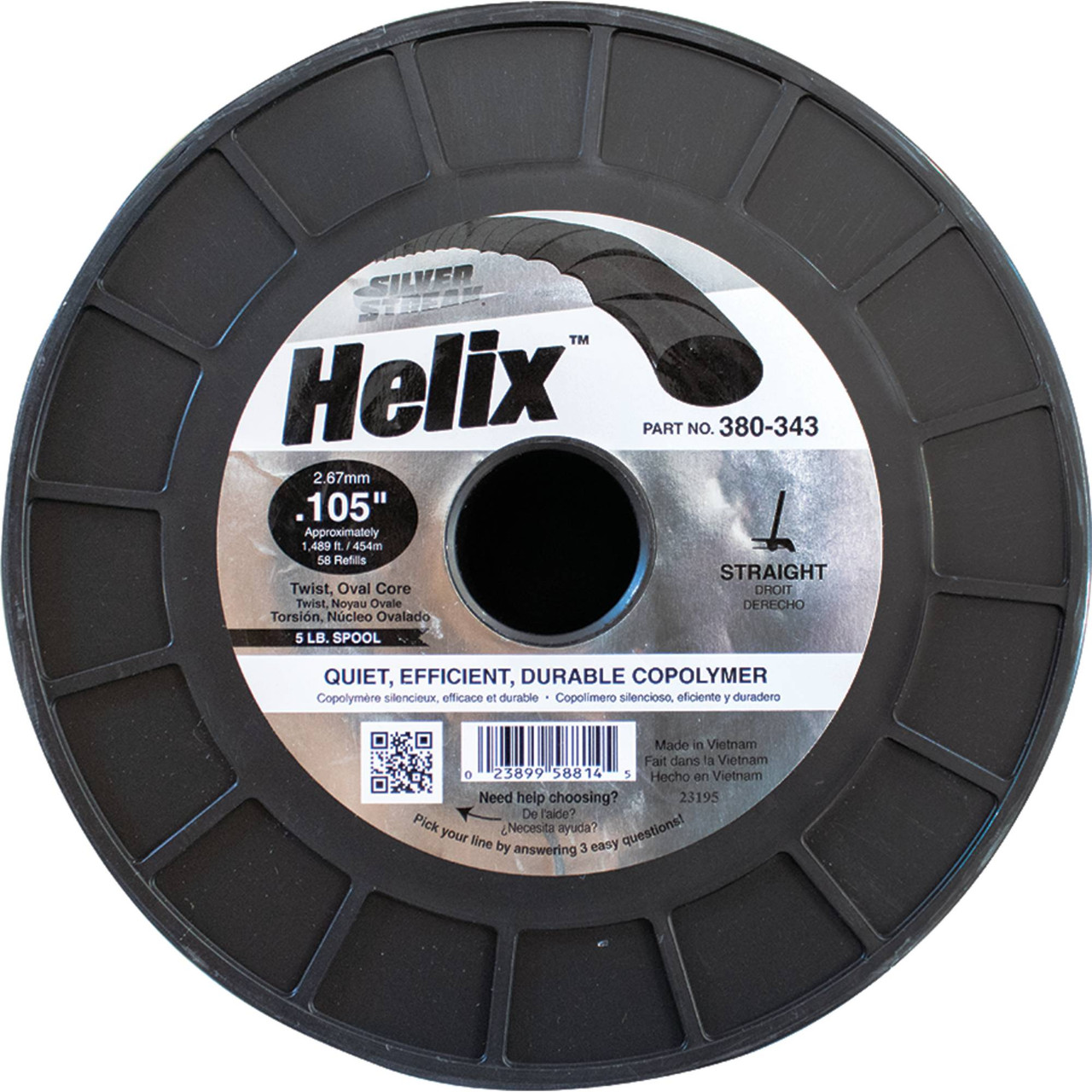 Helix Trimmer Line 1489' Approximate Length, 0.105" Diameter, Black ...