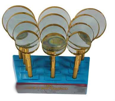 4-IN-1 Brass Magnifiers with Screwdriver in a Display