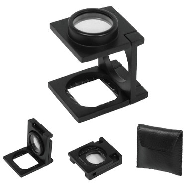 Folding Magnifier with Ruler Markings on Base 14X, Lens Dia: 3/4”