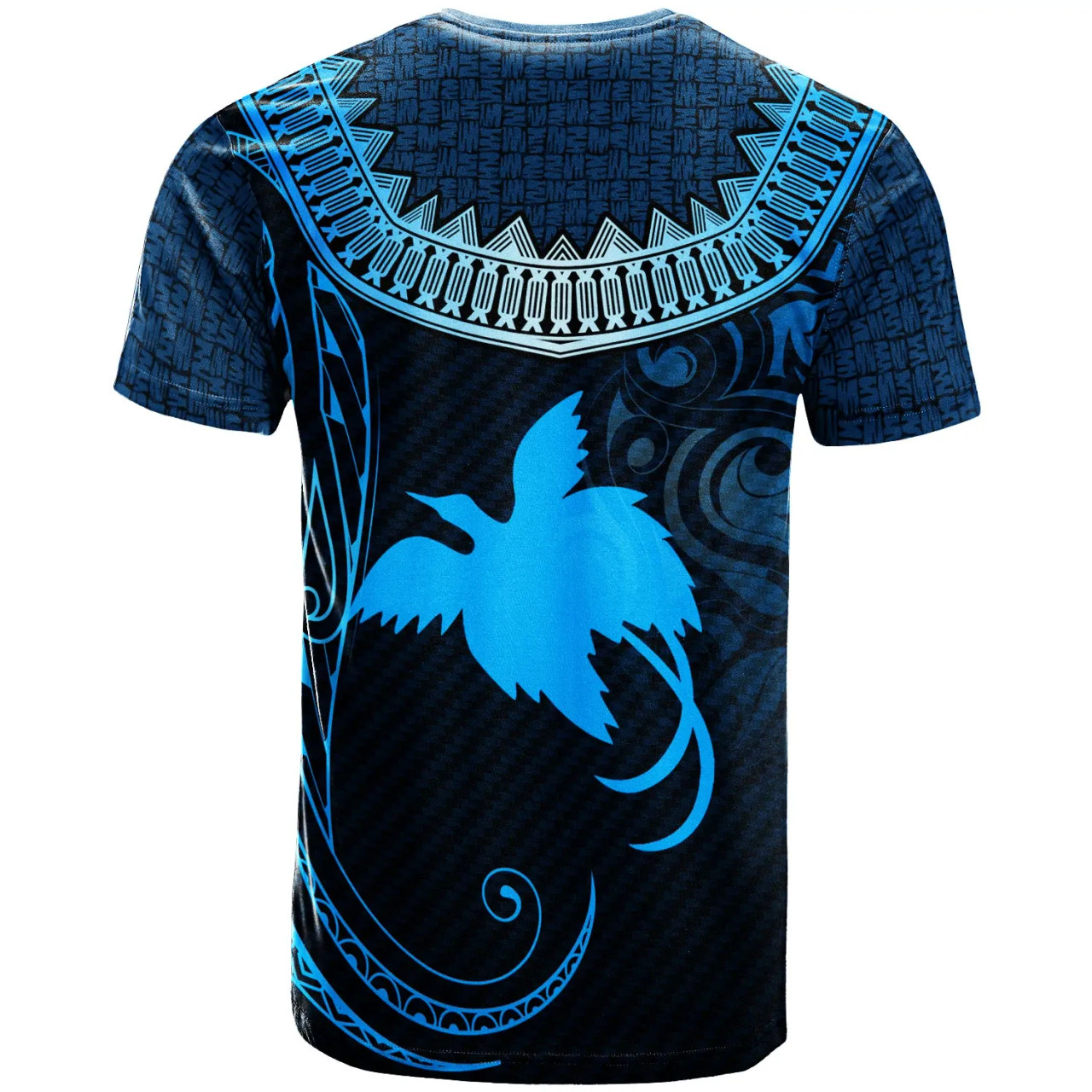 Papua New Guinea Custom Personalised T Shirt Serrated Pattern Blue Color