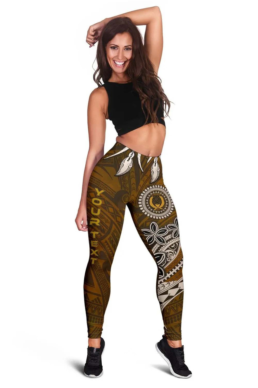 Pohnpei Custom Personalised Legging Polynesian Boar Tusk