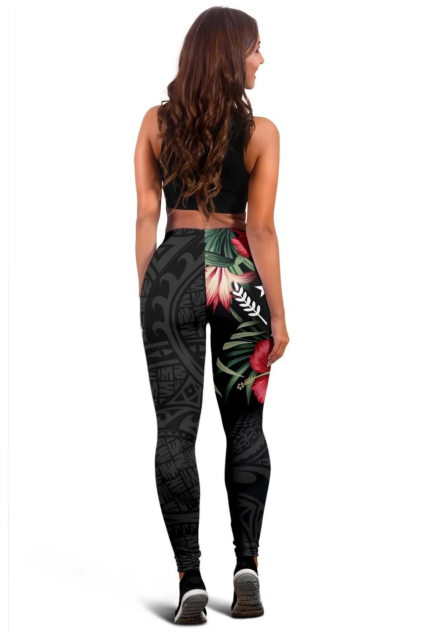 Kosrae Polynesian Legging Hibiscus Coat Of Arms