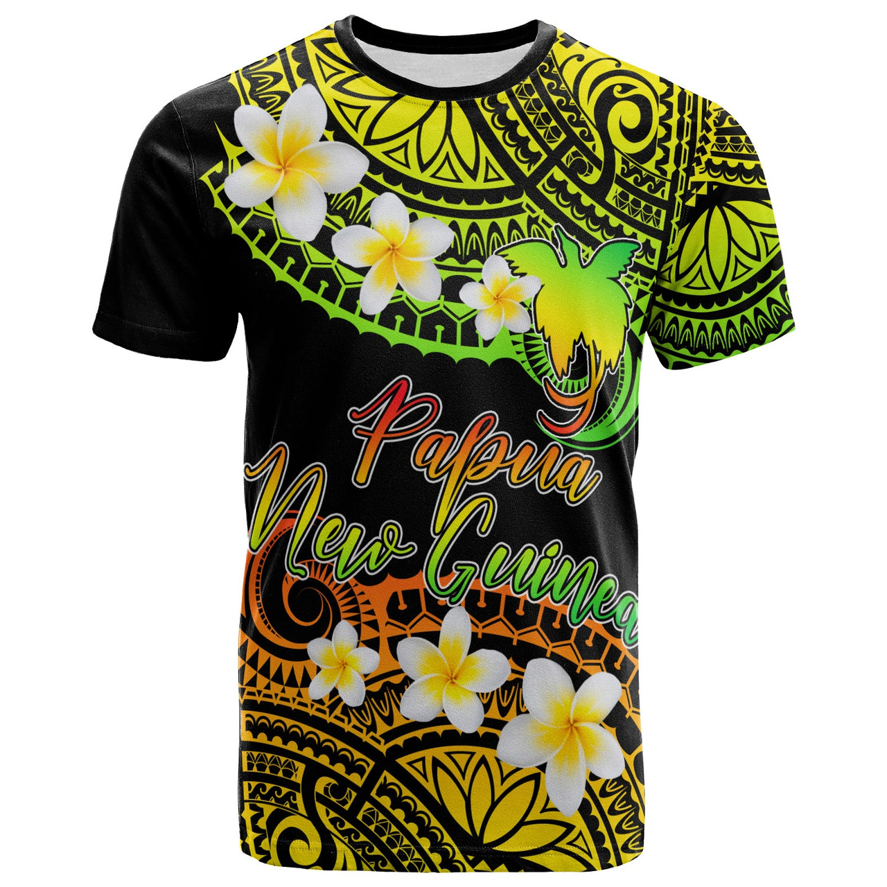 Papua New Guinea Custom Personalised T Shirt Plumeria Polynesian Vibe