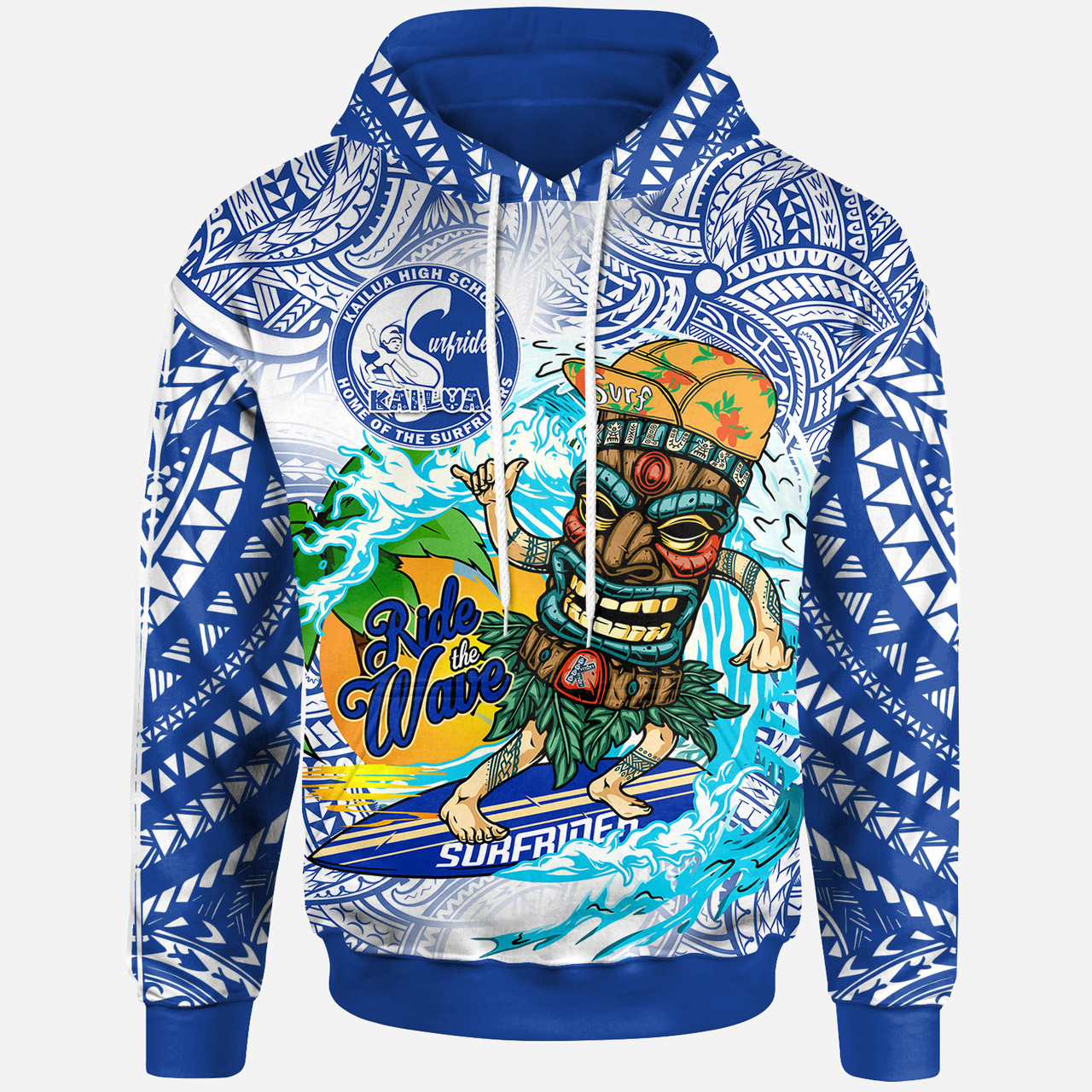 Hawaii Polynesian Custom Personalised Hoodie Kailua High School Tiki