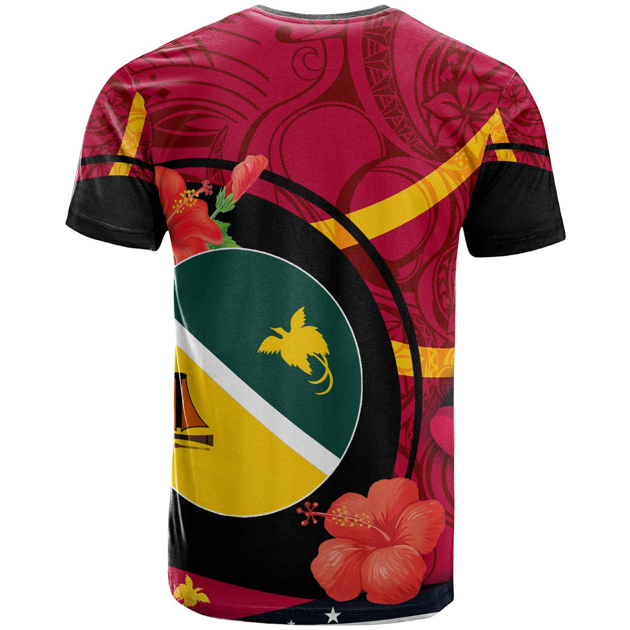 Papua New Guinea T Shirt Jiwaka Flag Of Png With Hibicus And