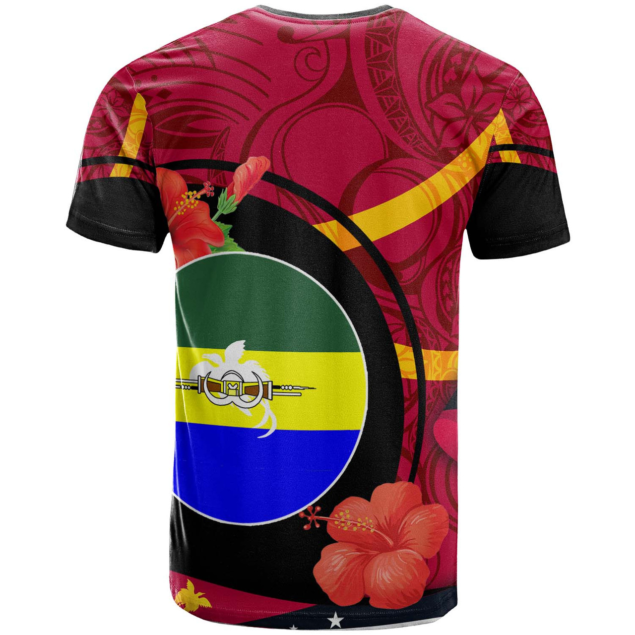 Papua New Guinea T Shirt Morobe Flag Of Png With Hibicus And