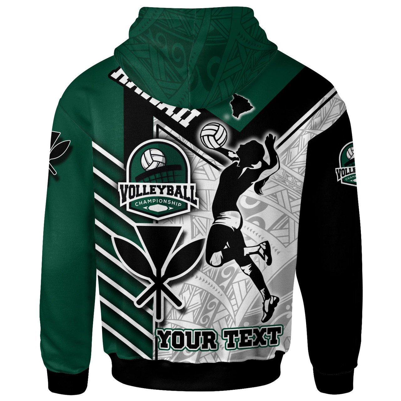 Hawaii Custom Personalised Hoodie Hawaii Map Volleyball Championship