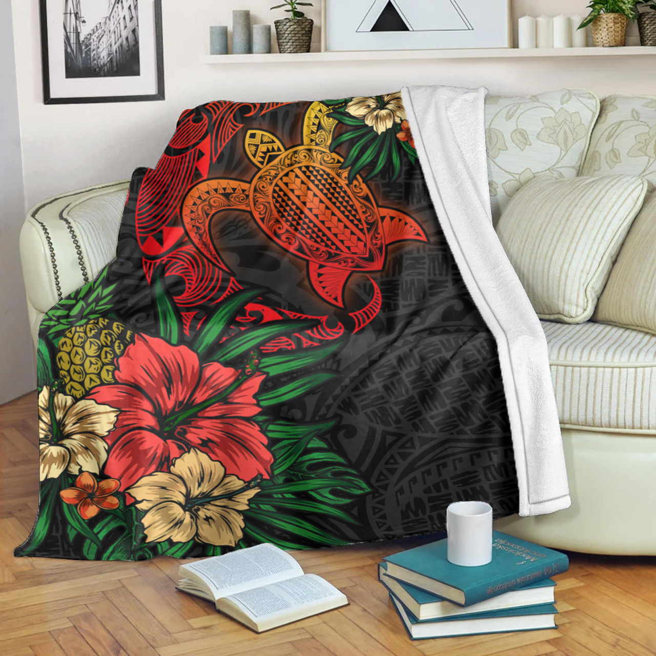 Hawaii Polynesian Turtle Tropical Premium Blanket