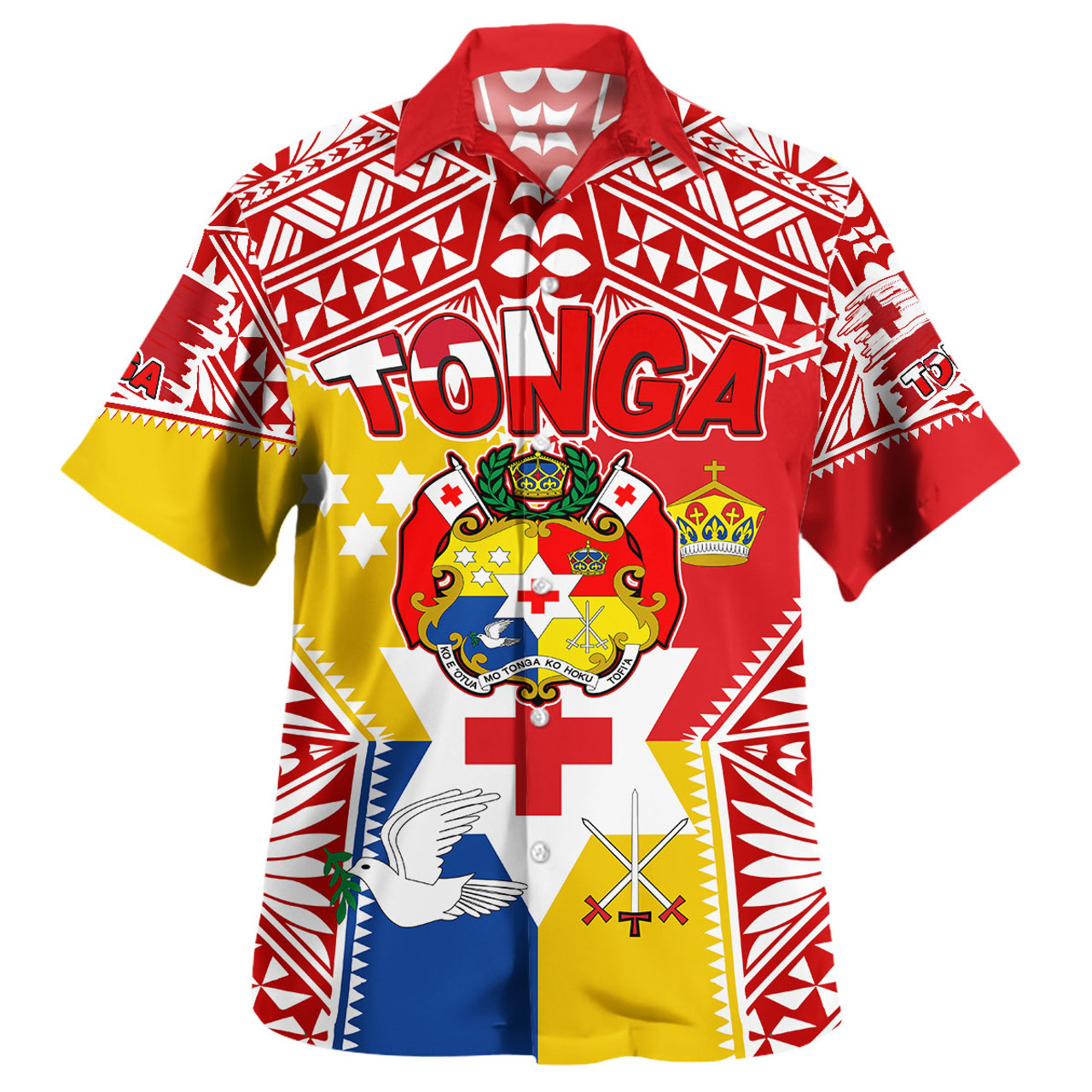 Tonga Polynesian Hawaiian Shirt Custom Tonga Pride Royal Standard Of