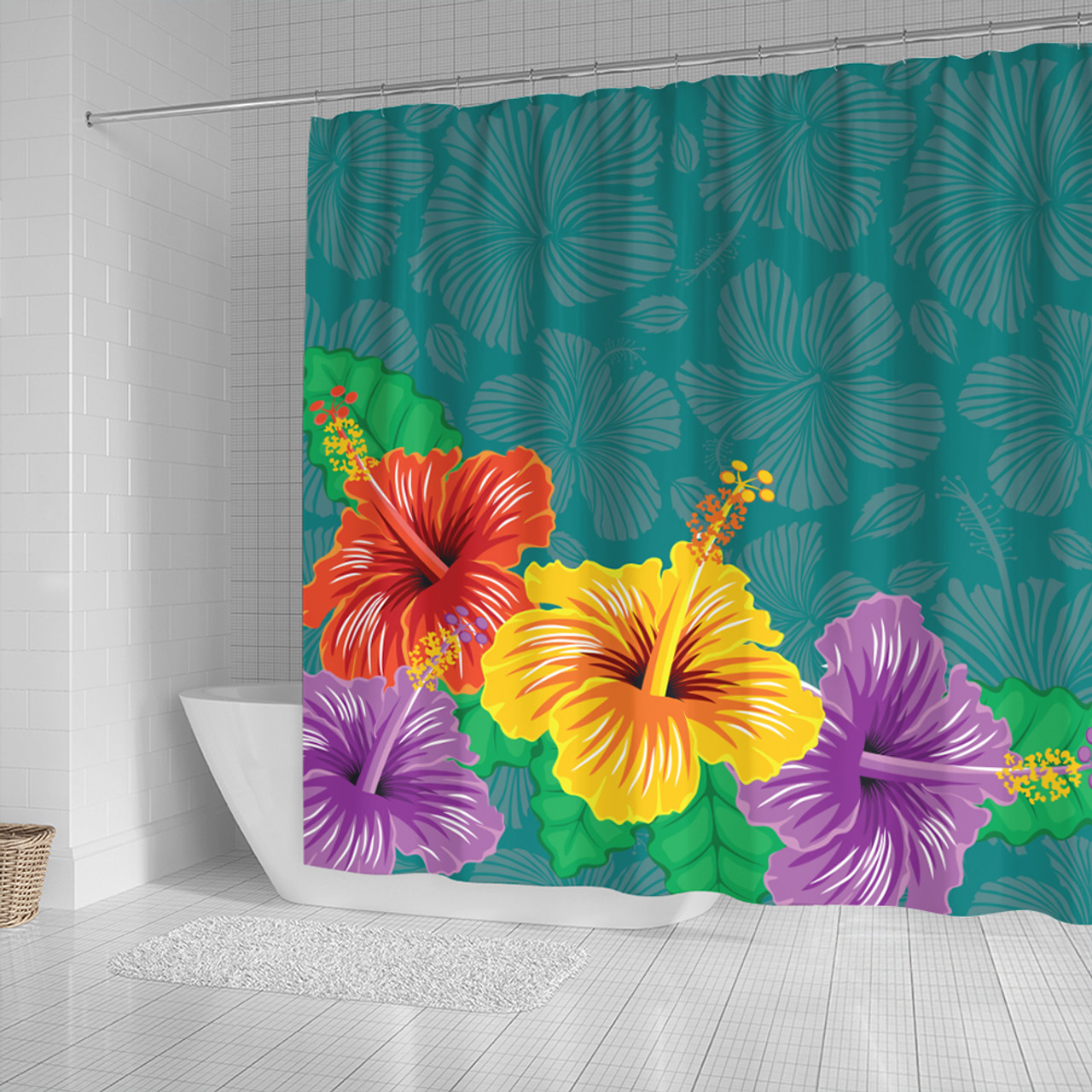 Hawaii Shower Curtain Hibiscus More Color