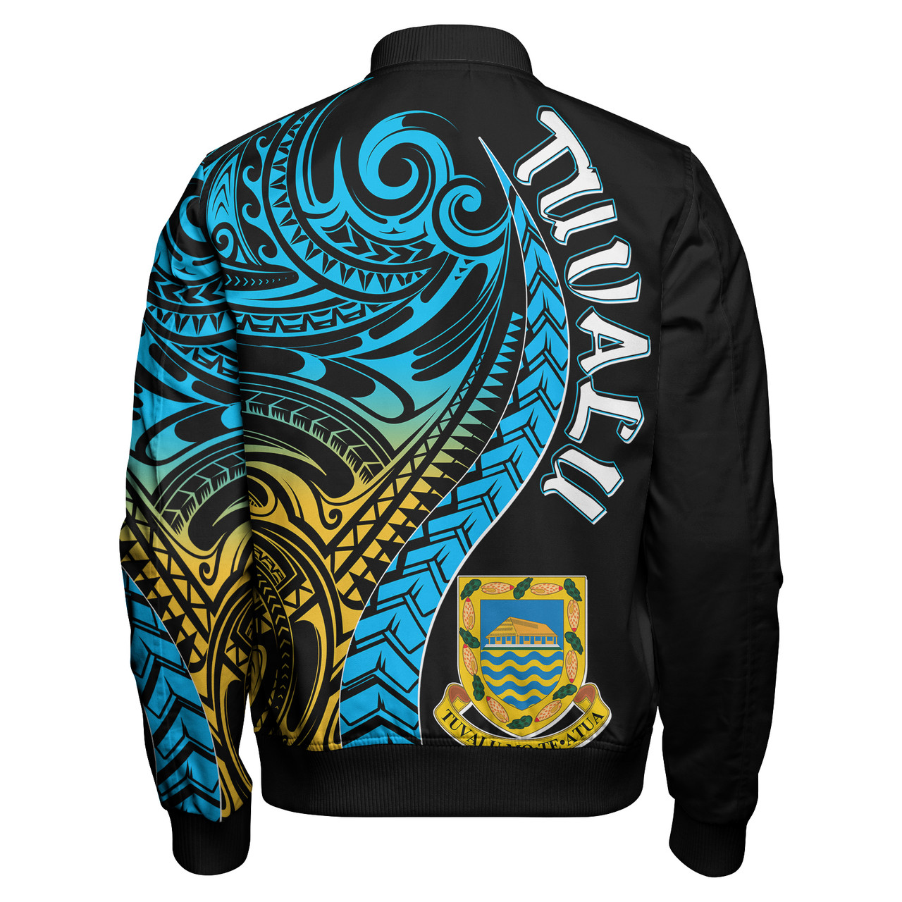 Tuvalu Polynesian Bomber Jacket Tuvalu Day With Polynesian Pattern