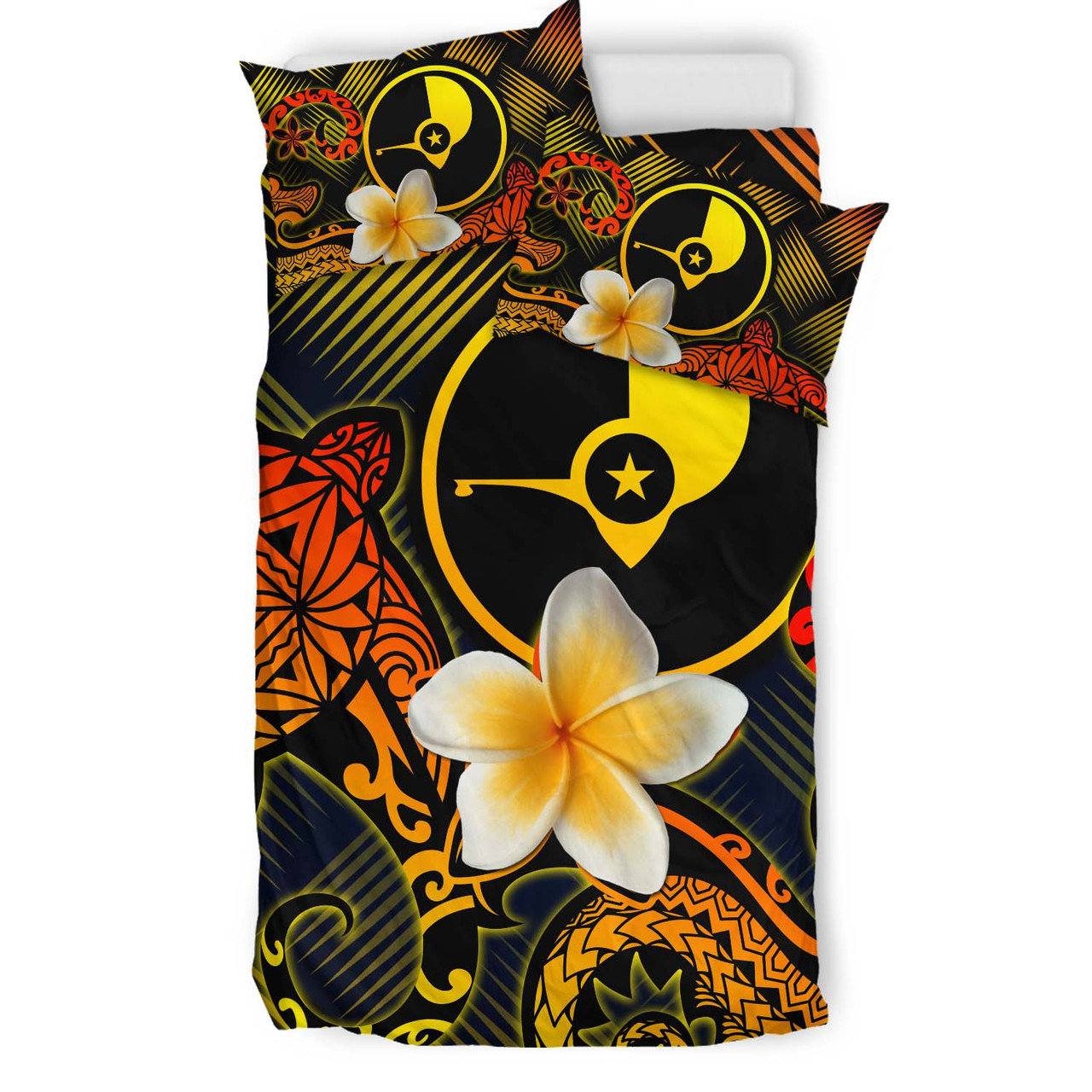 Yap Polynesian Bedding Set Lauhala Turtle Plumeria Tropical