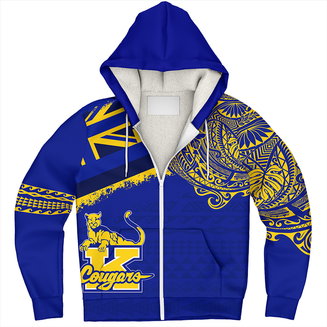 Hawaii Sherpa Hoodie Henry J Kaiser High School Flag With Crest Style