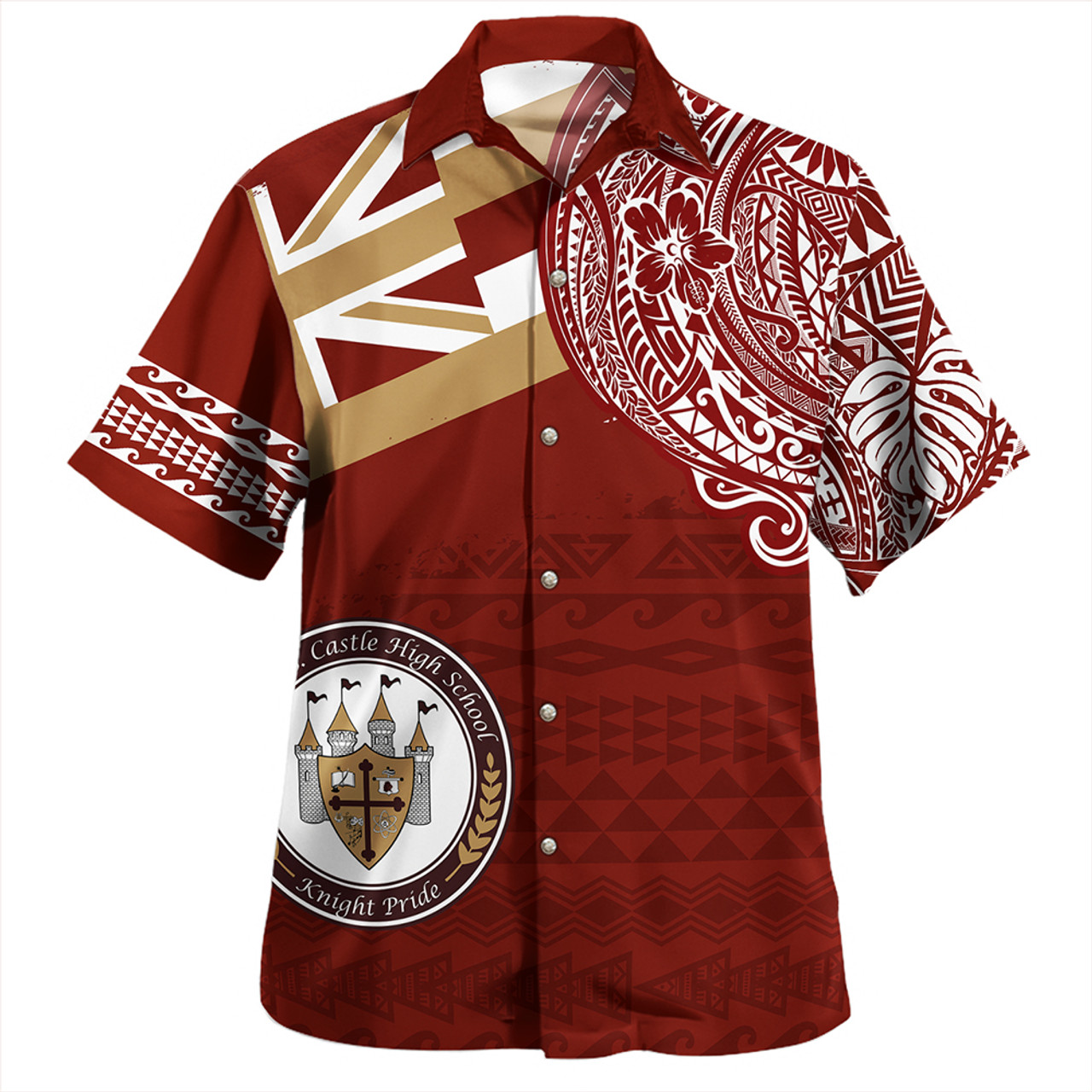 Hawaii Hawaiian Shirt James B Castle High School With Crest Style