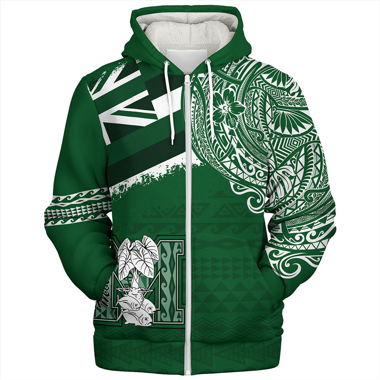 Hawaii Sherpa Hoodie Molokaʻi High School With Crest Style