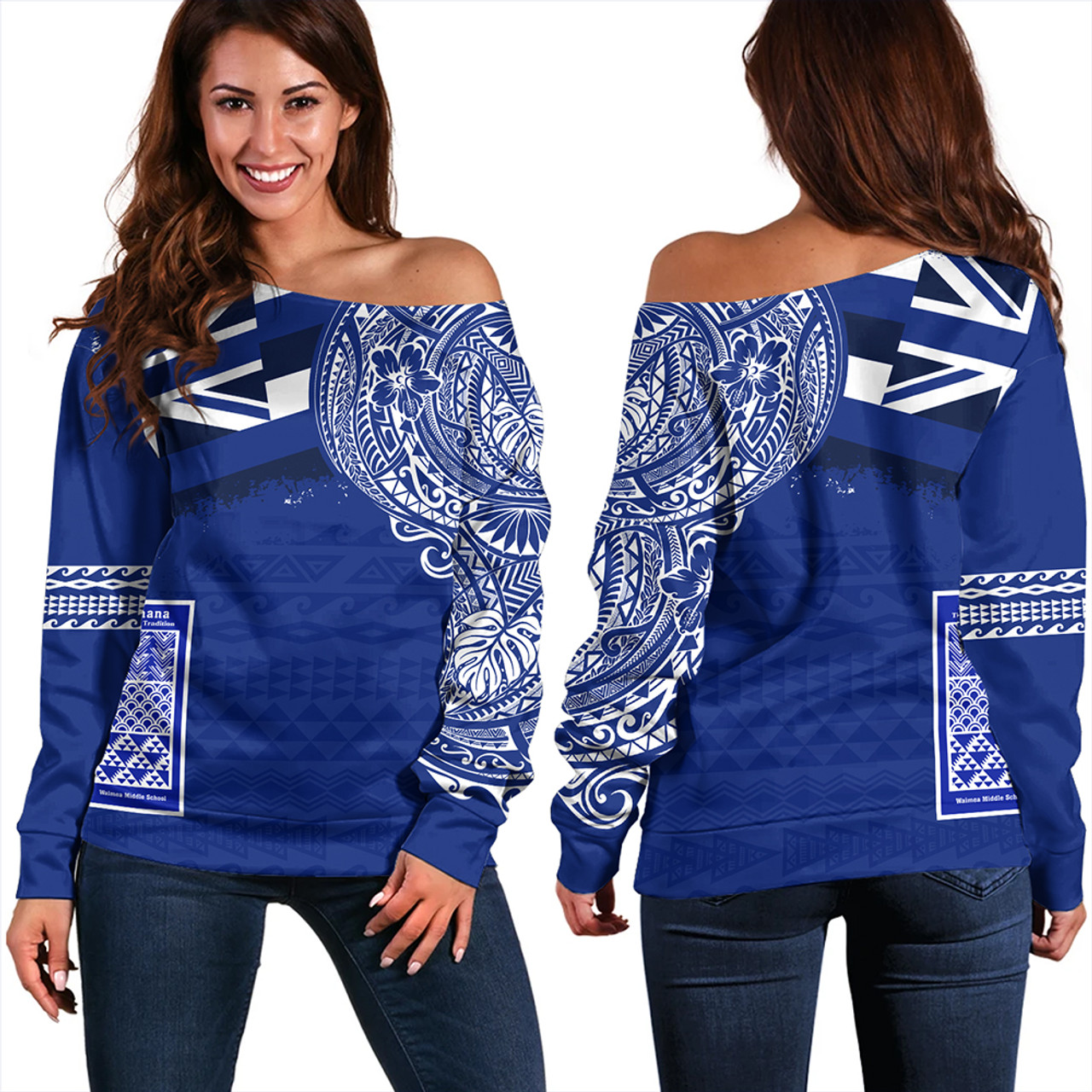 Hawaii Off Shoulder Sweatshirt Waimea Middle Public Conversion Charter