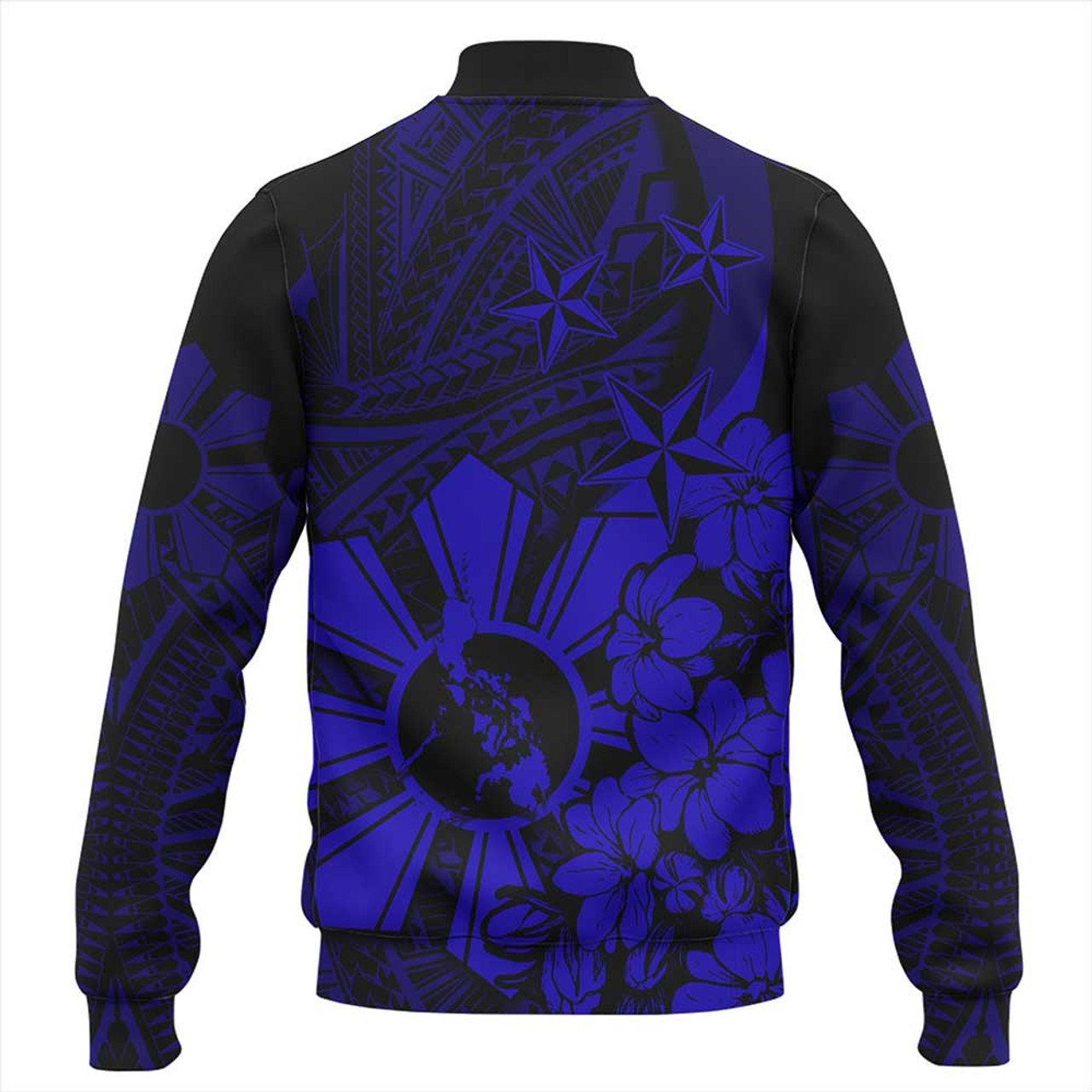 Philippines Baseball Jacket Polynesian Pattern Filipino Sampaguita