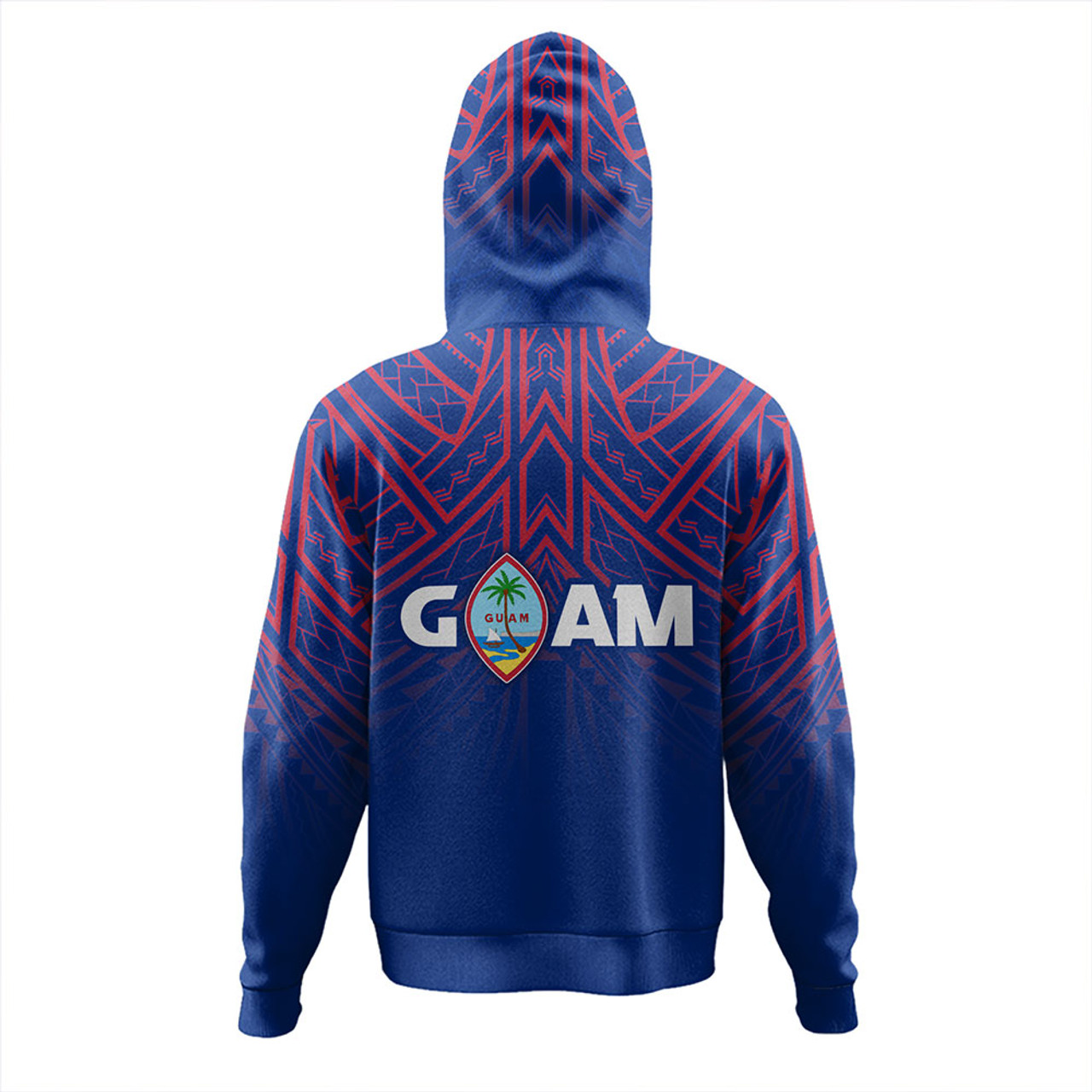 Guam Hoodie Flag Color With Traditional Patterns