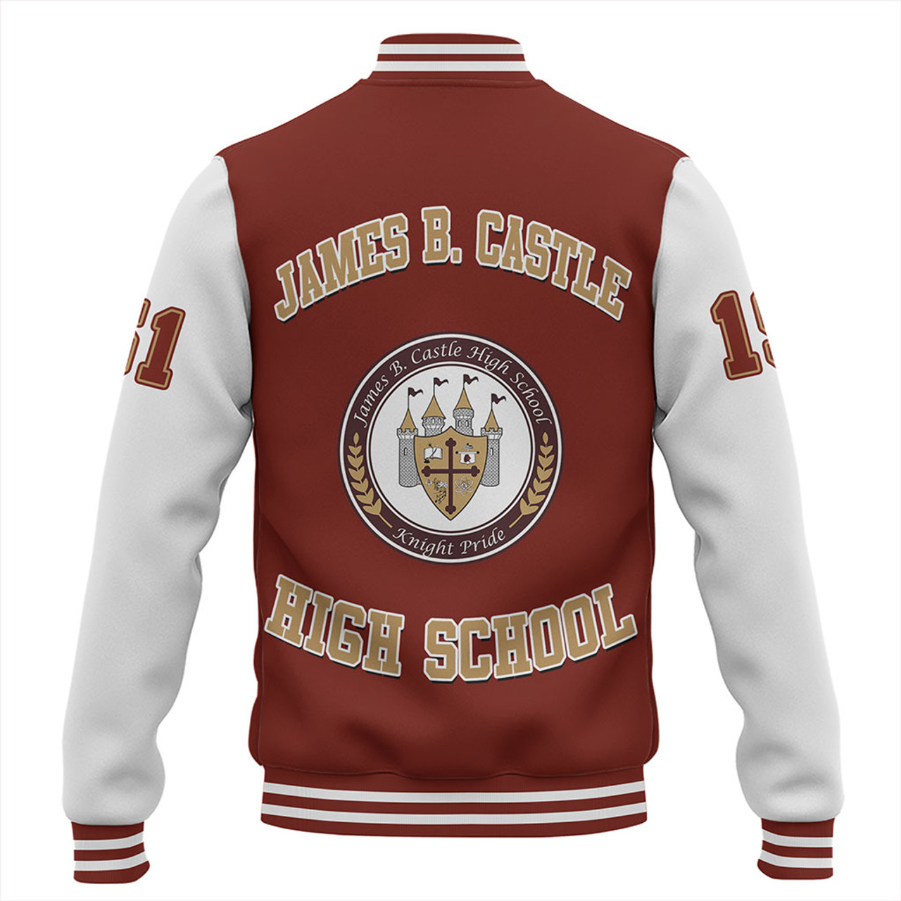 Hawaii Baseball Jacket James B Castle High School Polynesian Letters Style