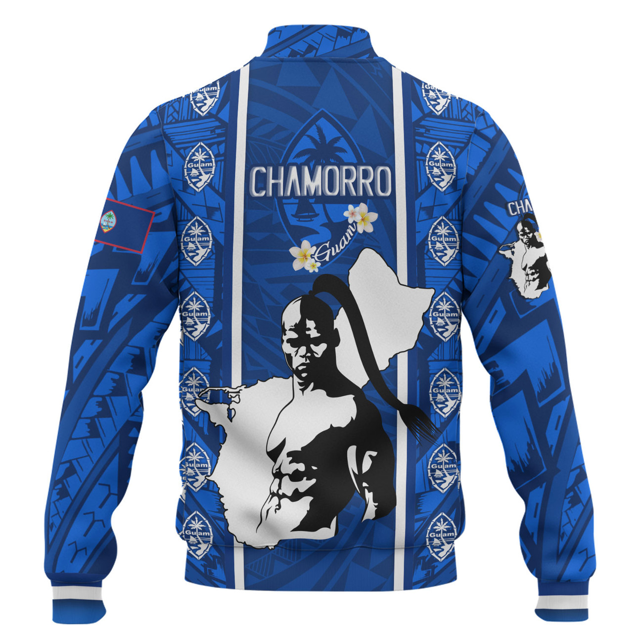 Guam Custom Personalised Baseball Jacket Chamorro Warrior Traditional