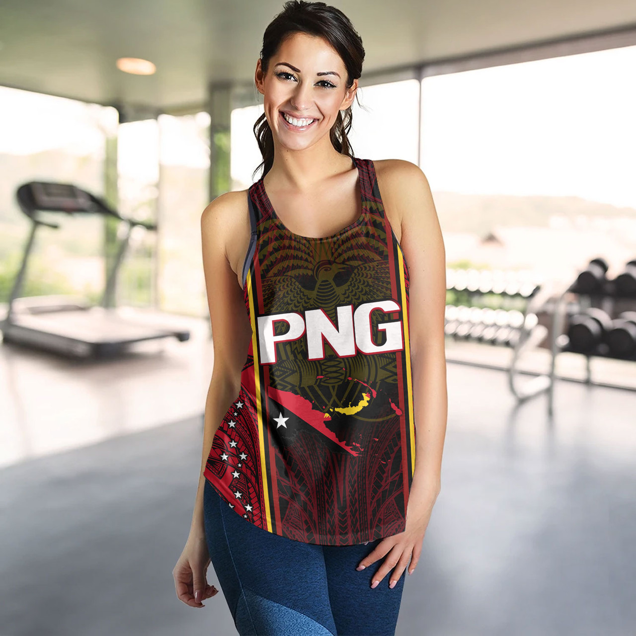 Papua New Guinea Custom Personalised Women Tank Seal And Map Tribal