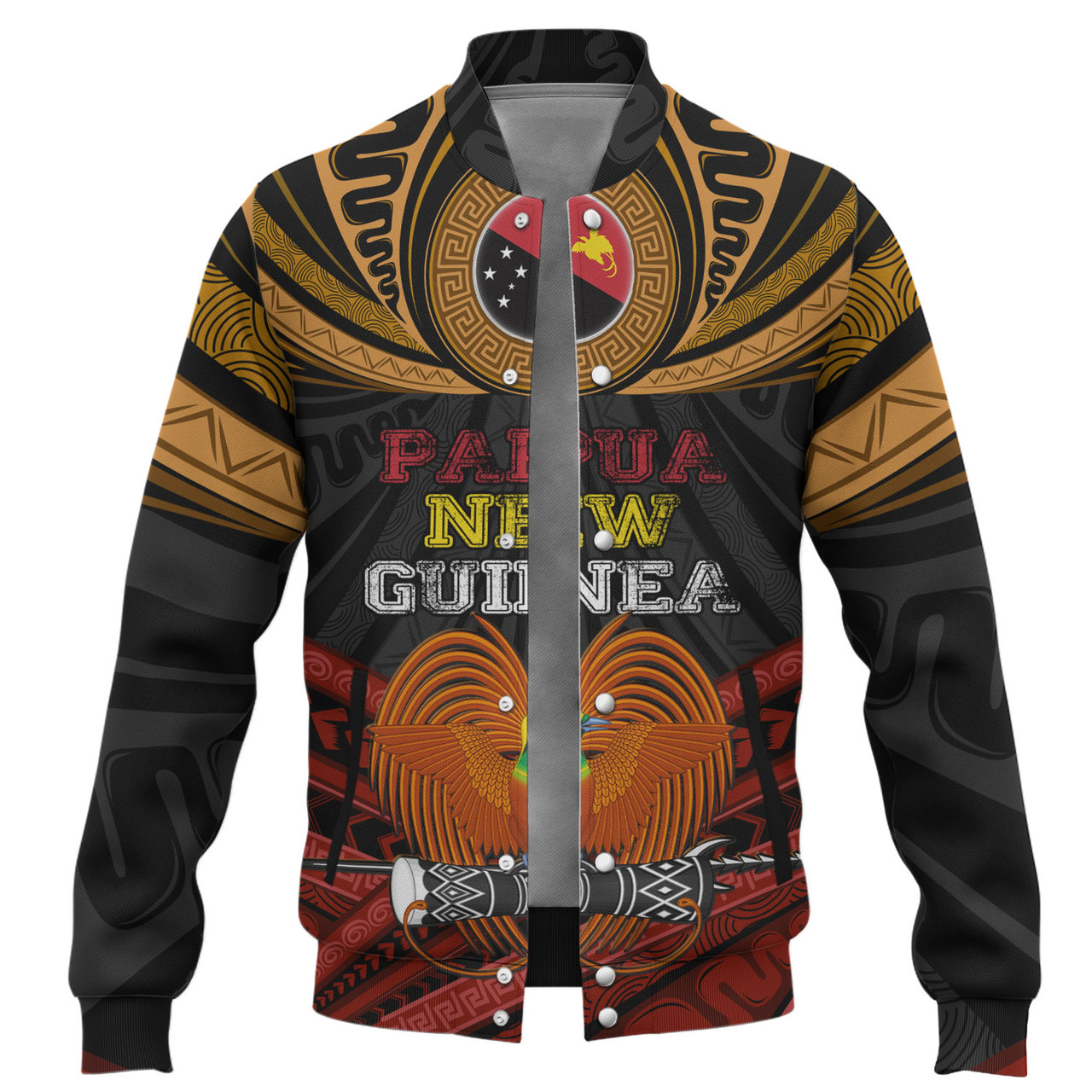 Papua New Guinea Custom Personalised Baseball Jacket Papua New Guinea