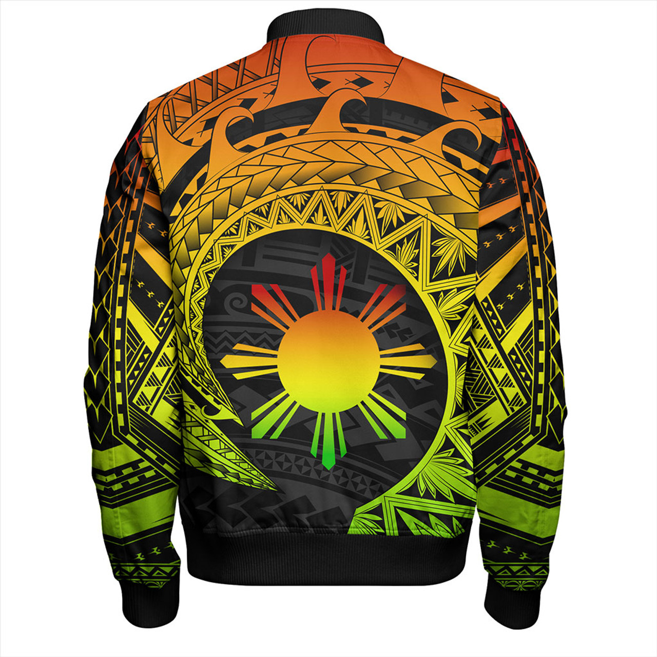 Philippines Filipinos Bomber Jacket Sun Tribal Polynesia Reggae