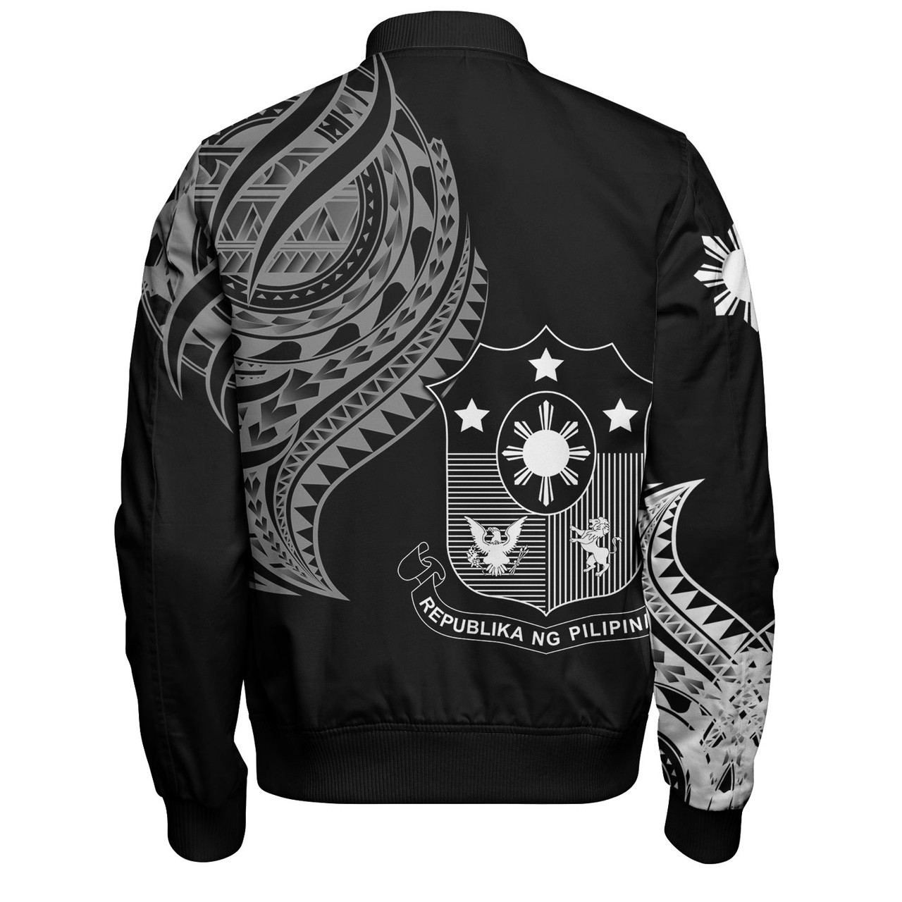 Philippines Filipinos Custom Personalised Bomber Jacket Tatau White Pattern