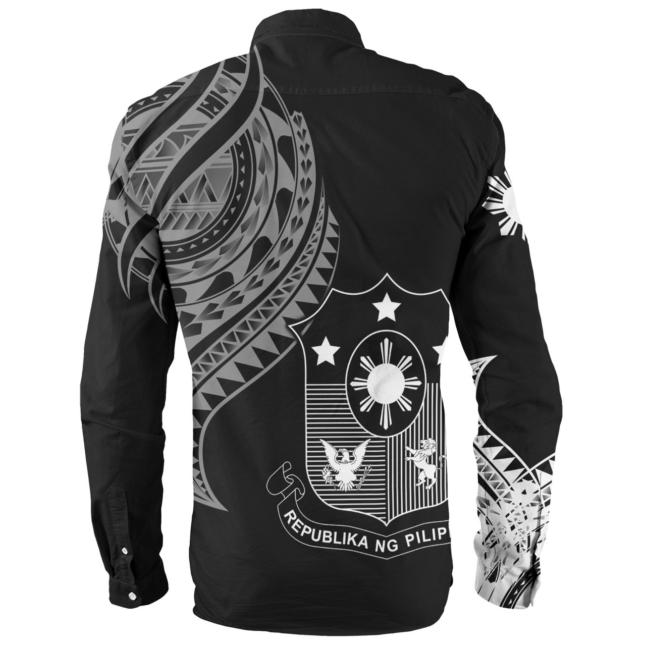 Philippines Filipinos Custom Personalised Long Sleeve Shirt Tatau White