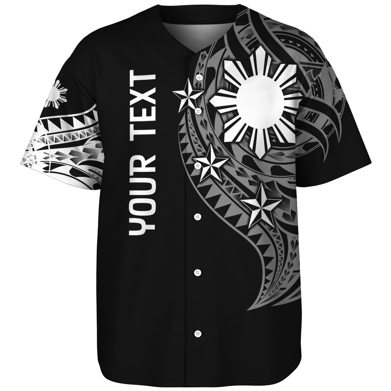 Philippines Filipinos Custom Personalised Baseball Shirt Tatau White