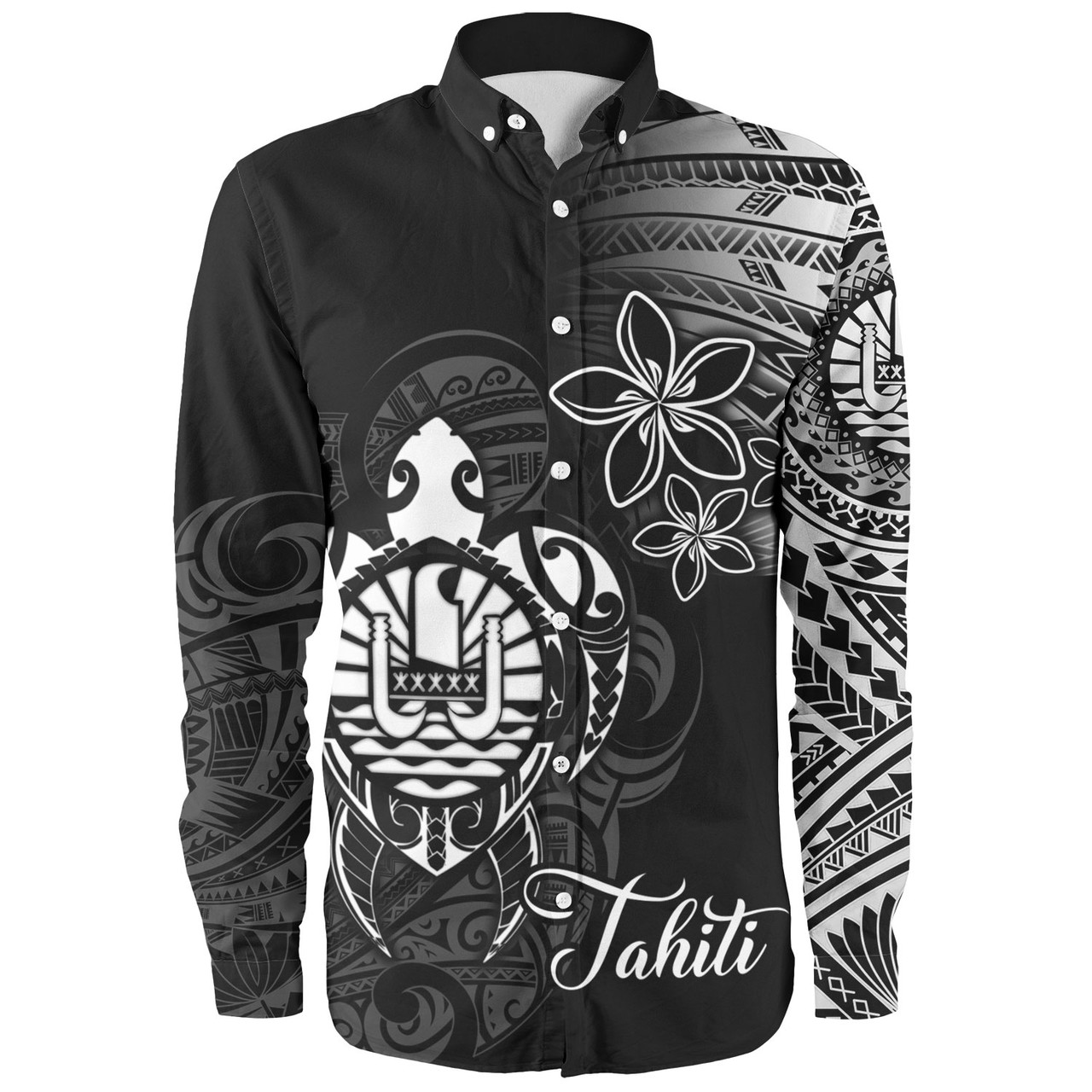 French Polynesia Custom Personalised Long Sleeve Shirt Seal Turtle