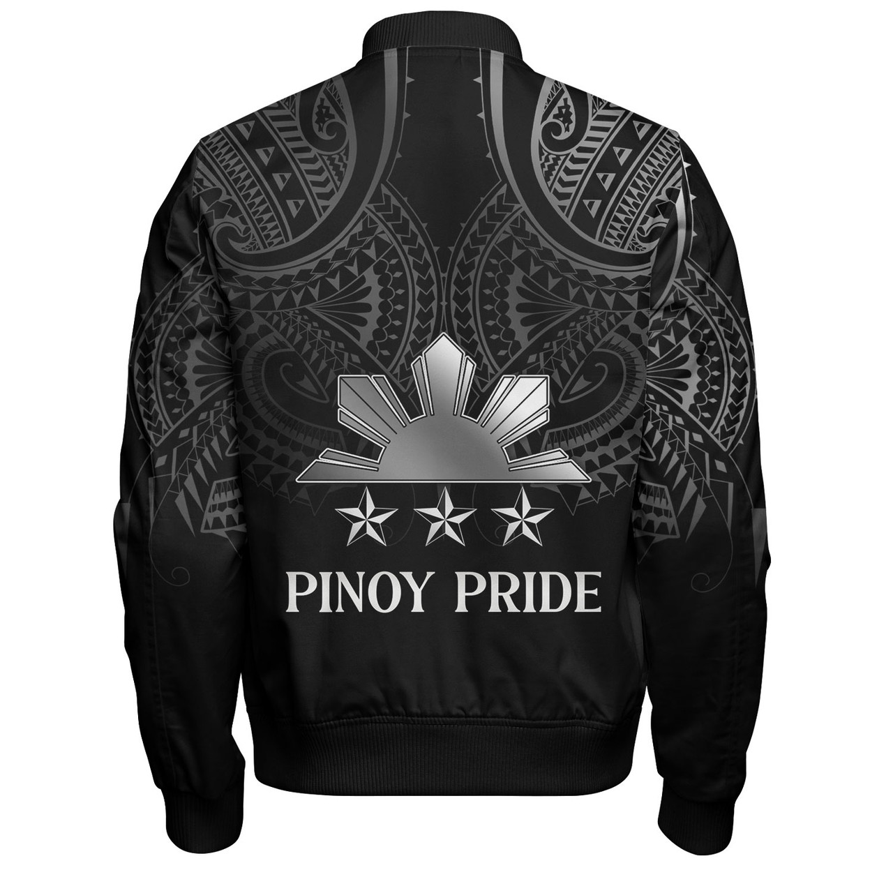 Philippines Filipinos Custom Personalised Bomber Jacket Black Sun And