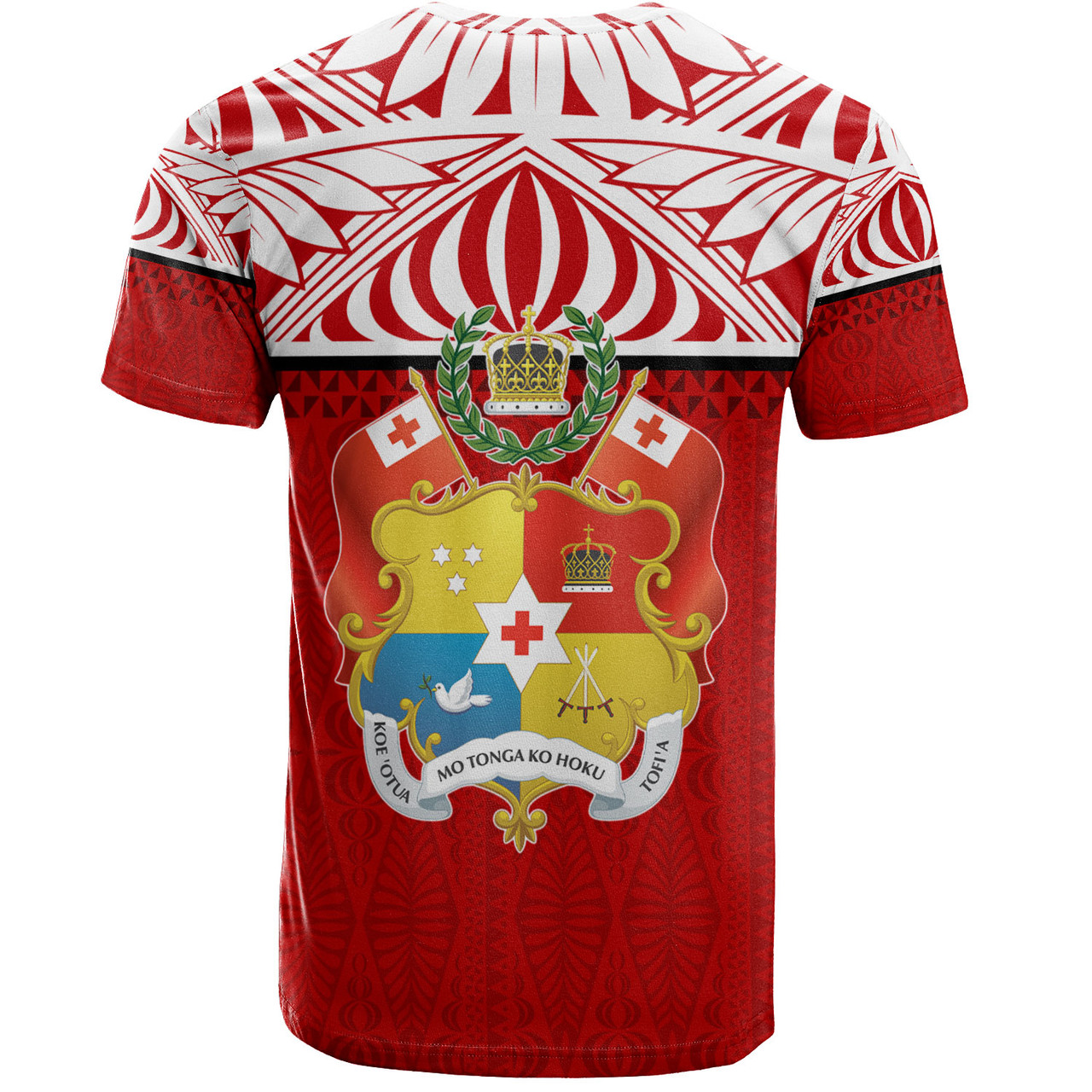 Tonga Custom Personalised T Shirt Coat Of Arms Ngatu Patterns Design