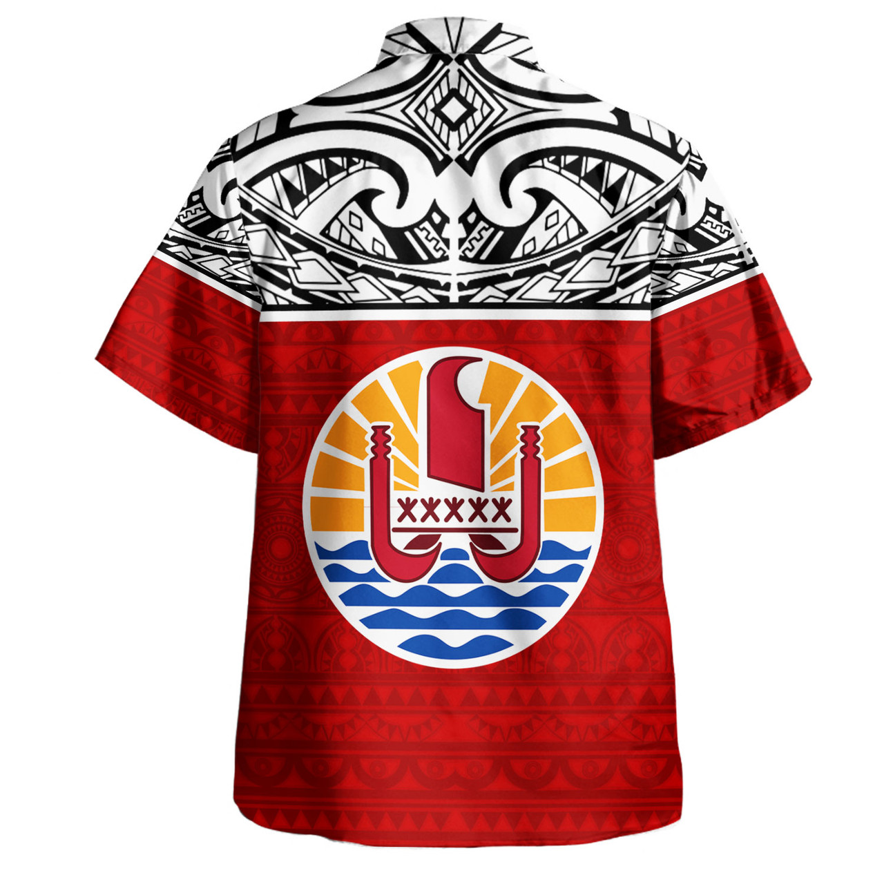 Tahiti Custom Personalised Hawaiian Shirt Coat Of Arms Polynesia