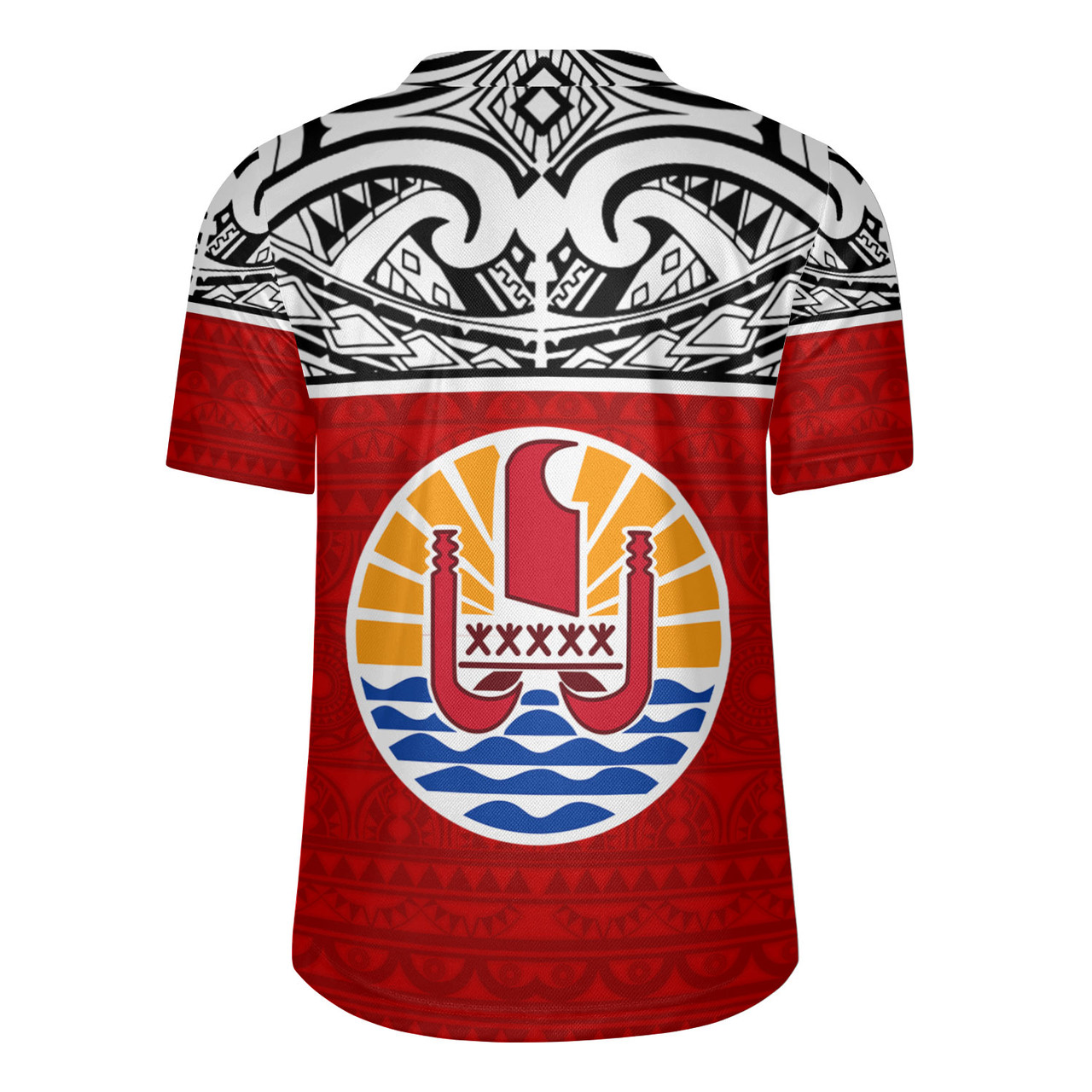 Tahiti Custom Personalised Rugby Jersey Coat Of Arms Polynesia Patterns