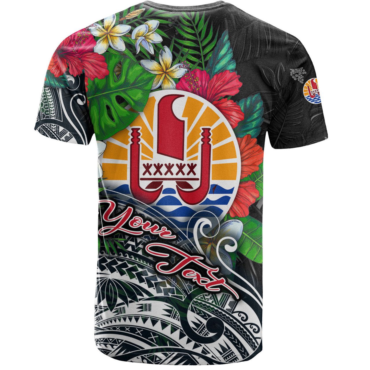 Tahiti Custom Personalised T Shirt Hibiscus And Plumeria With Palm
