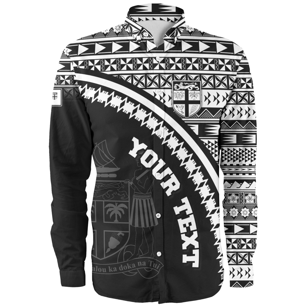 Fiji Custom Personalised Long Sleeve Shirt Fijian Kesakesa Masi