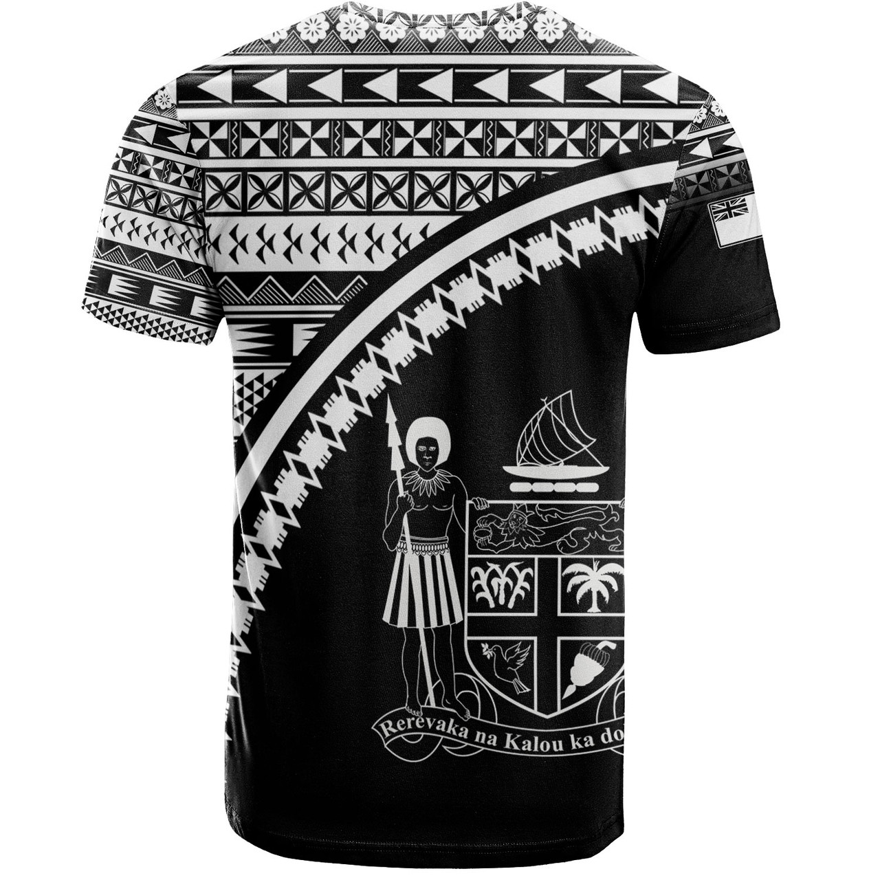 Fiji Custom Personalised T Shirt Fijian Kesakesa Masi Patterns Curve Style