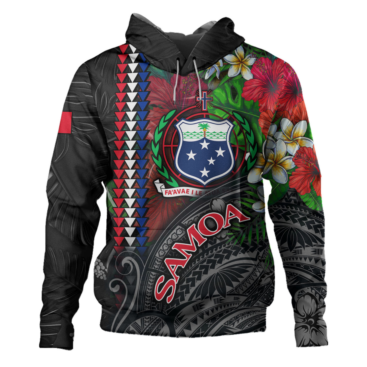 Samoa Custom Personalised Hoodie Samoa Seal Hibiscus And Plumeria With
