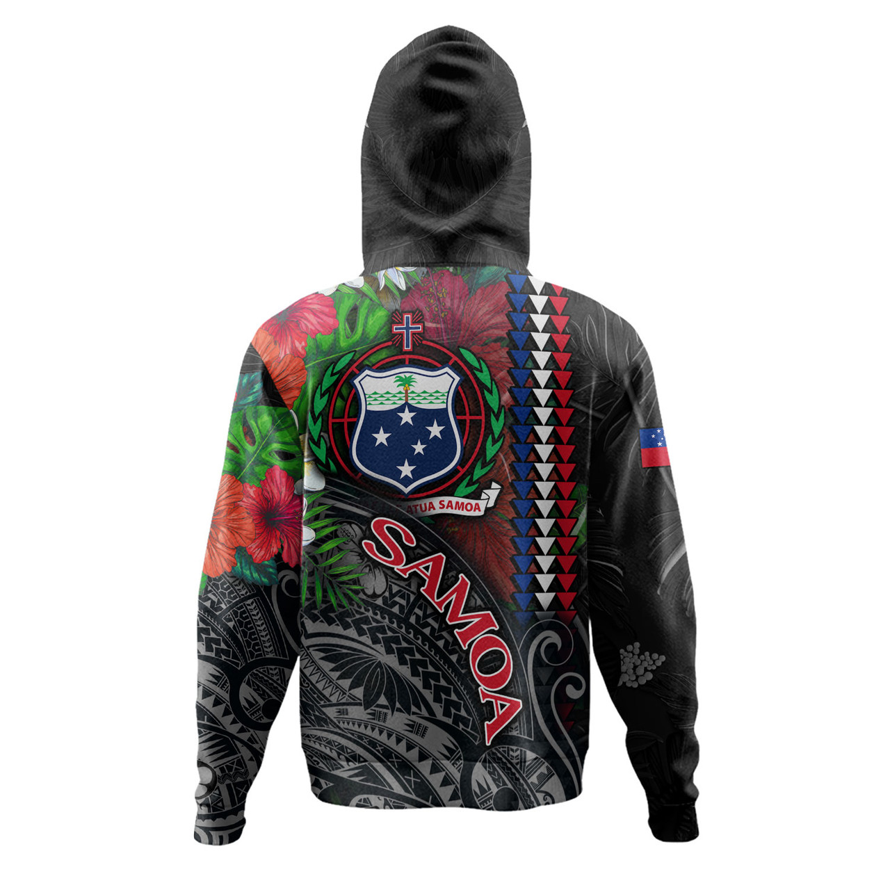 Samoa Custom Personalised Hoodie Samoa Seal Hibiscus And Plumeria With