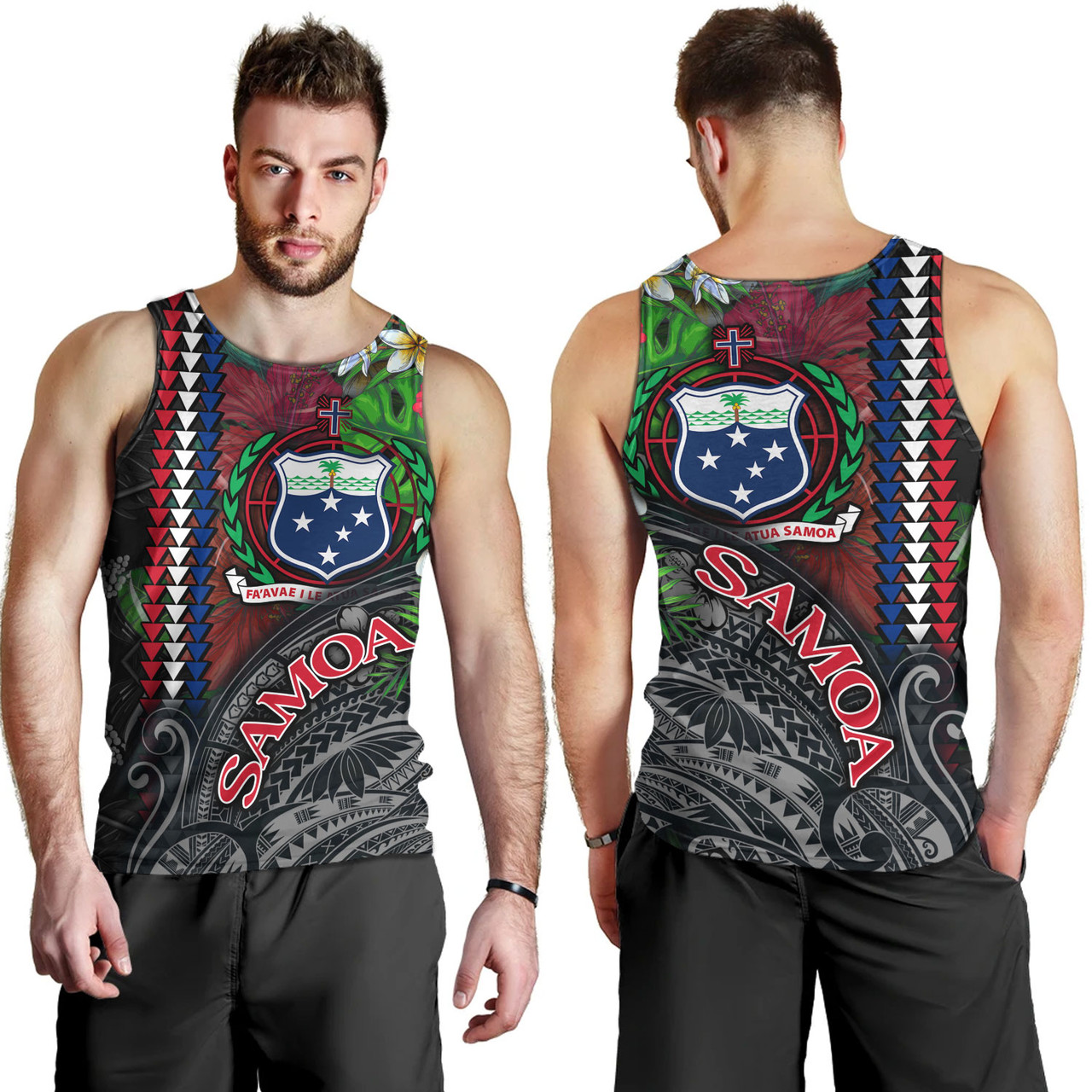 Samoa Custom Personalised Tank Top Samoa Seal Hibiscus And Plumeria