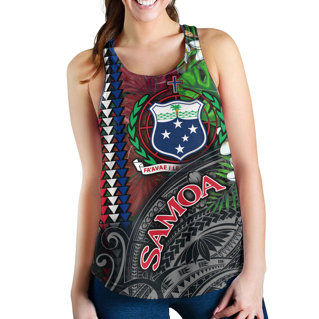 Samoa Custom Personalised Women Tank Samoa Seal Hibiscus And Plumeria