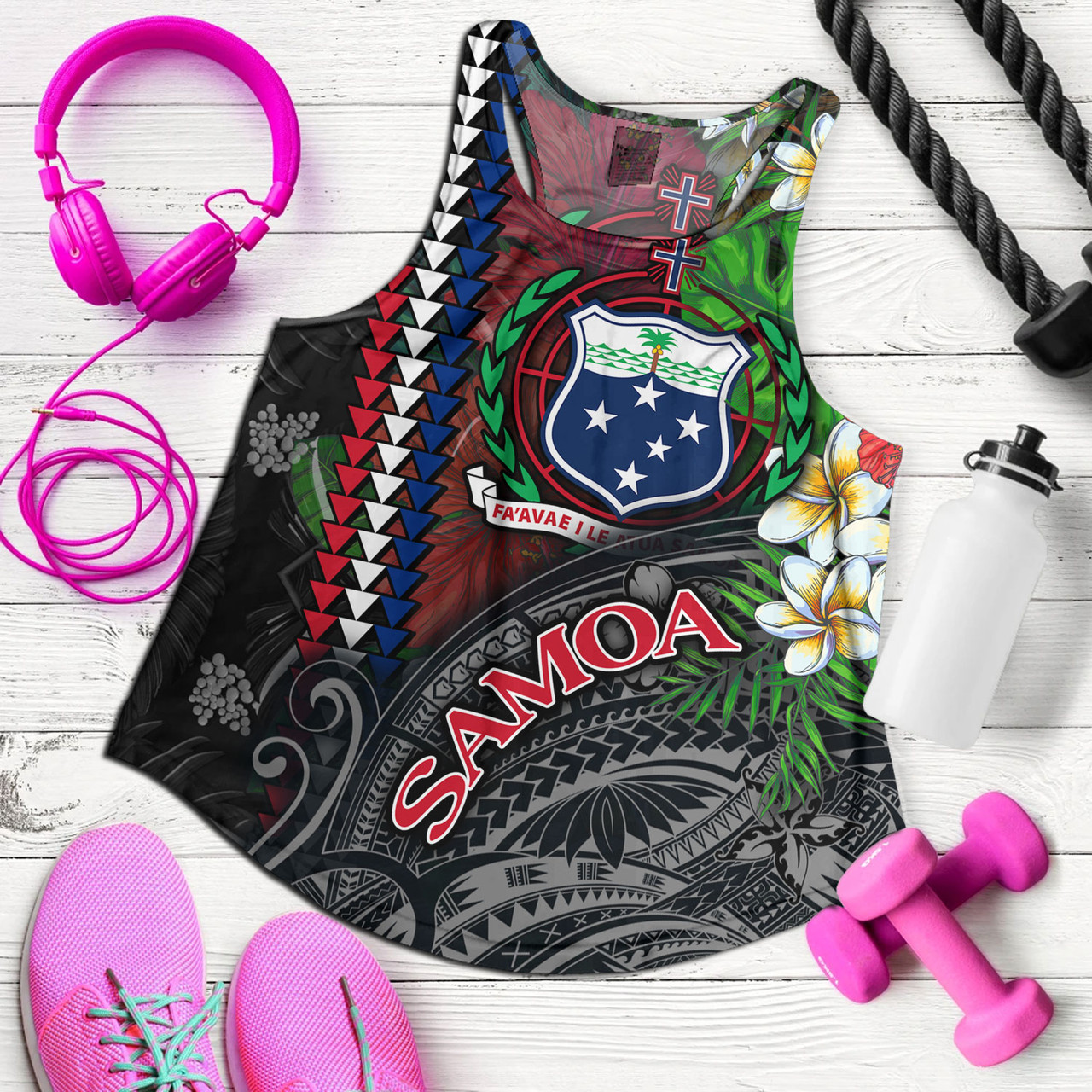 Samoa Custom Personalised Women Tank Samoa Seal Hibiscus And Plumeria