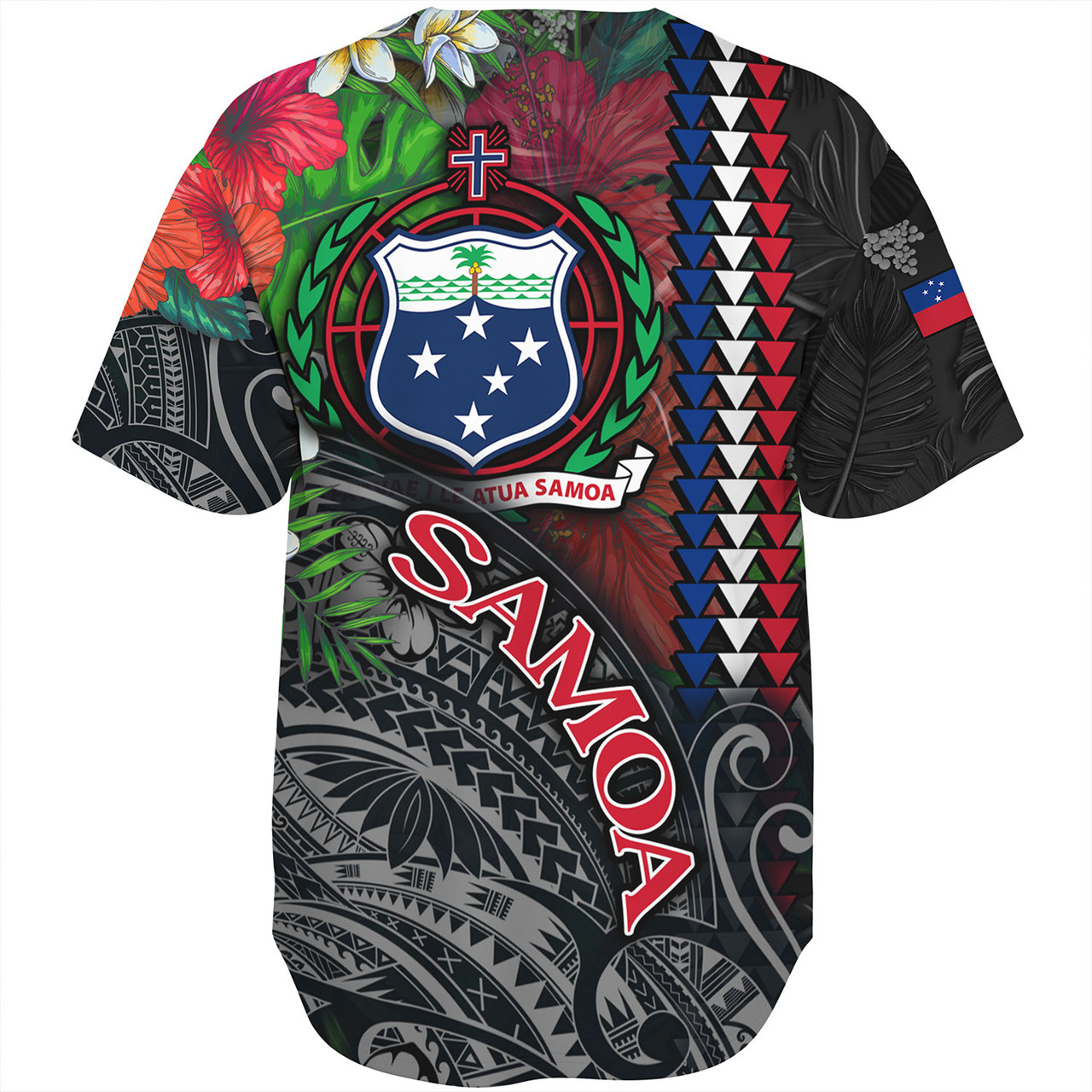 Samoa Custom Personalised Baseball Shirt Samoa Seal Hibiscus And